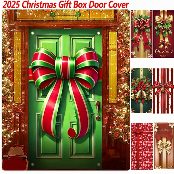 Dmlowu Christmas Decorations Door Cover - 35x79 inch Christmas Door ...