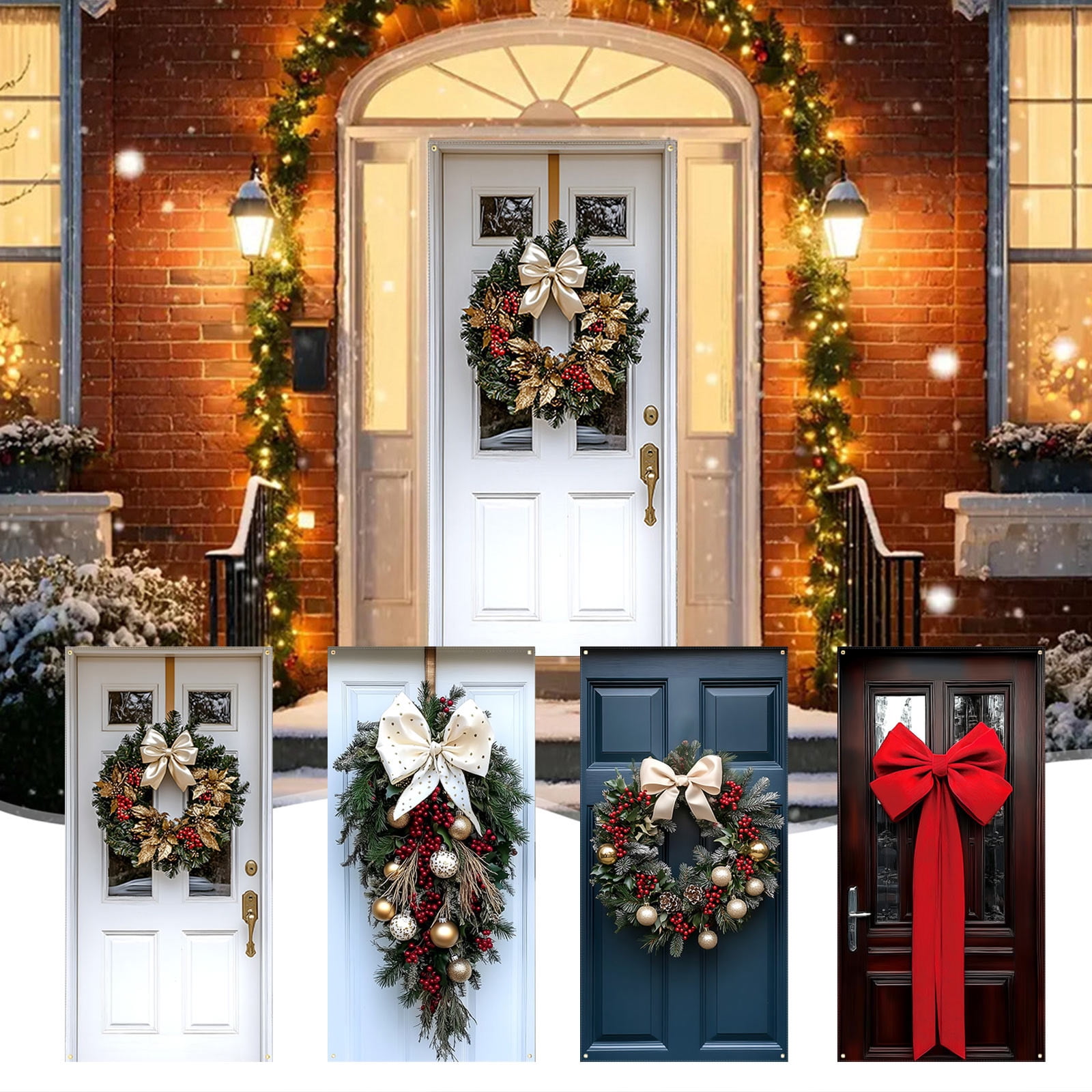 Dmlowu Christmas Door Cover Decorations, 2025 Upgrade Christmas Front ...