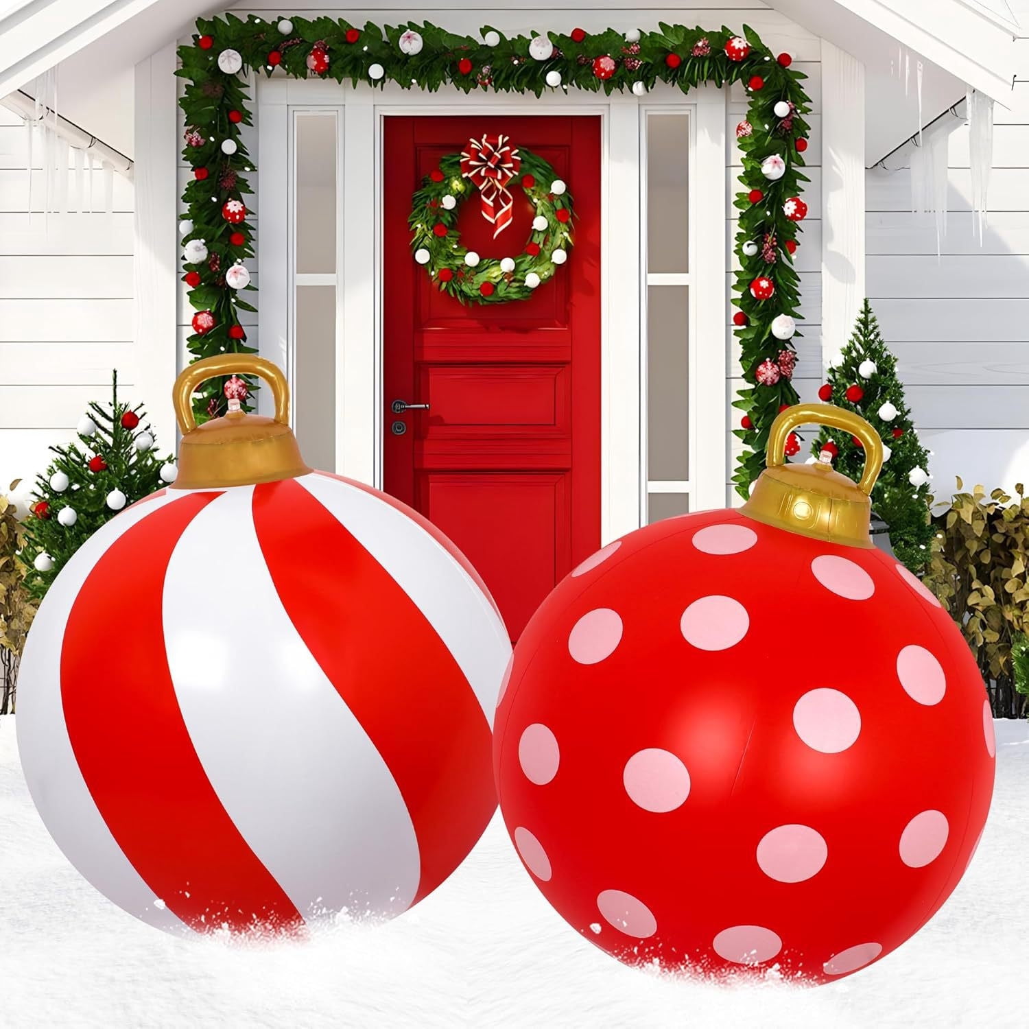 Dmlowu Christmas Inflatables Ball Ornaments, 23.6"/60cm Christmas Ball ...