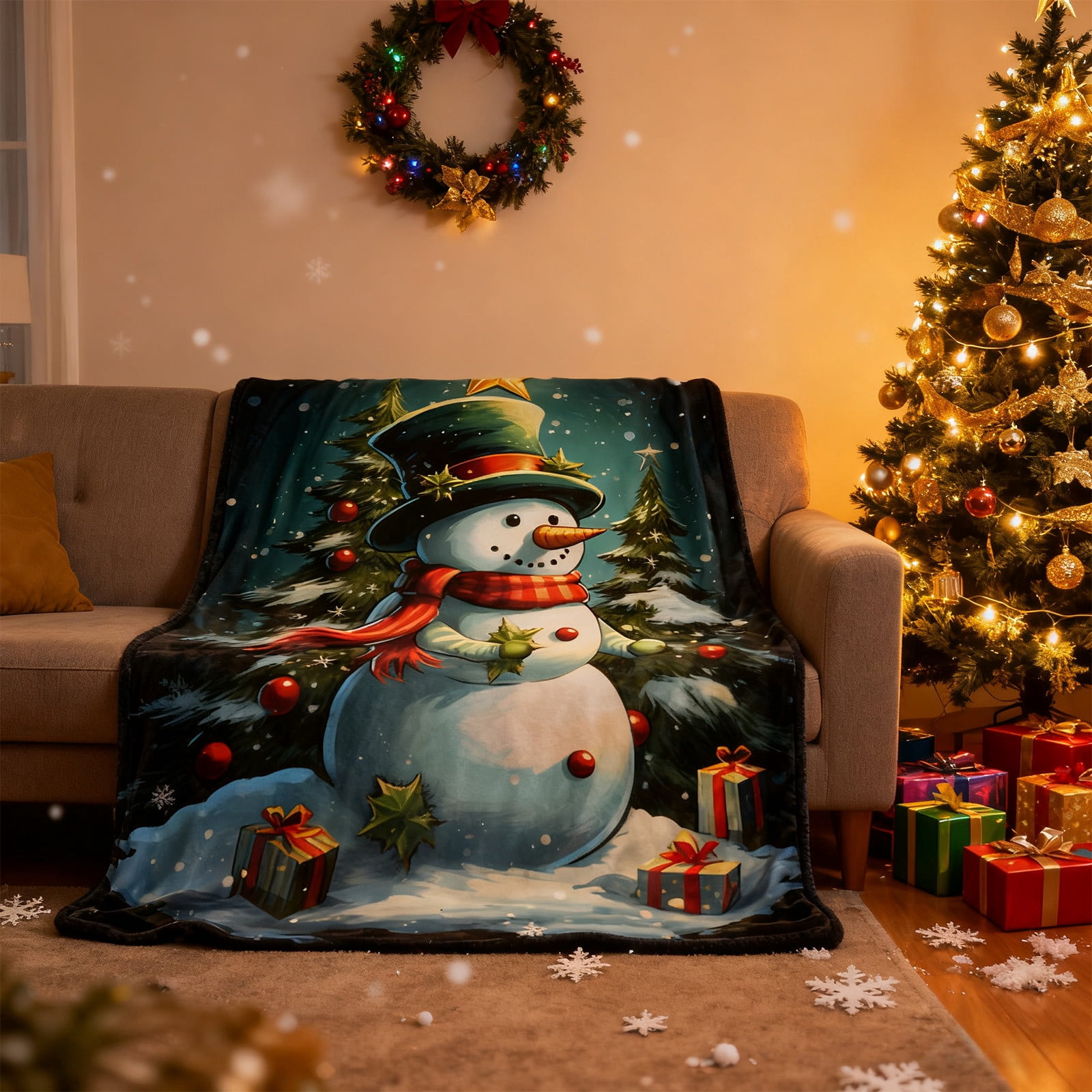 Dmlowu Christmas Prints Fleece Blanket - Comfortable Throw Blanket for ...