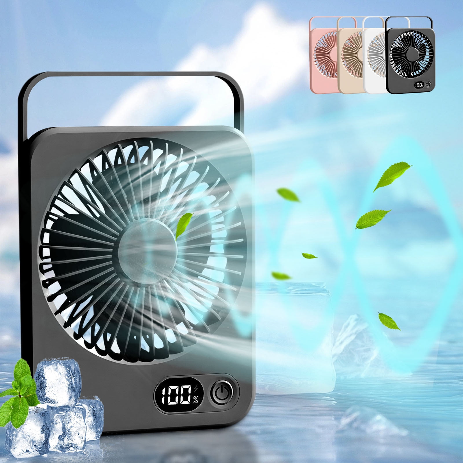Dmlowu Desk Fan Ultra Quiet Powerful Portable Fan for Travel, Long ...