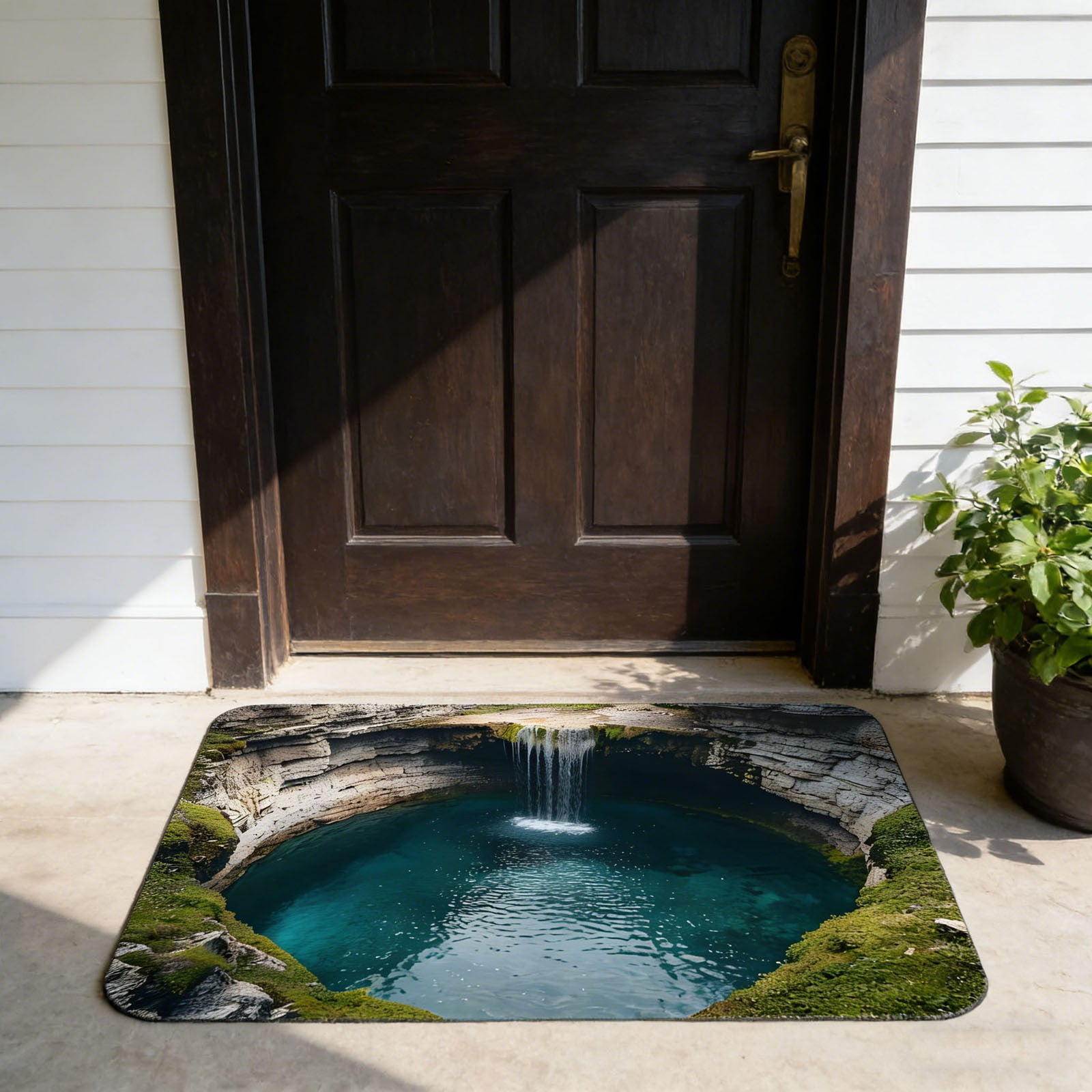 Dmlowu Non-Slip Bathroom Rugs with 3D Design, Quick-Dry Water Absorbent ...