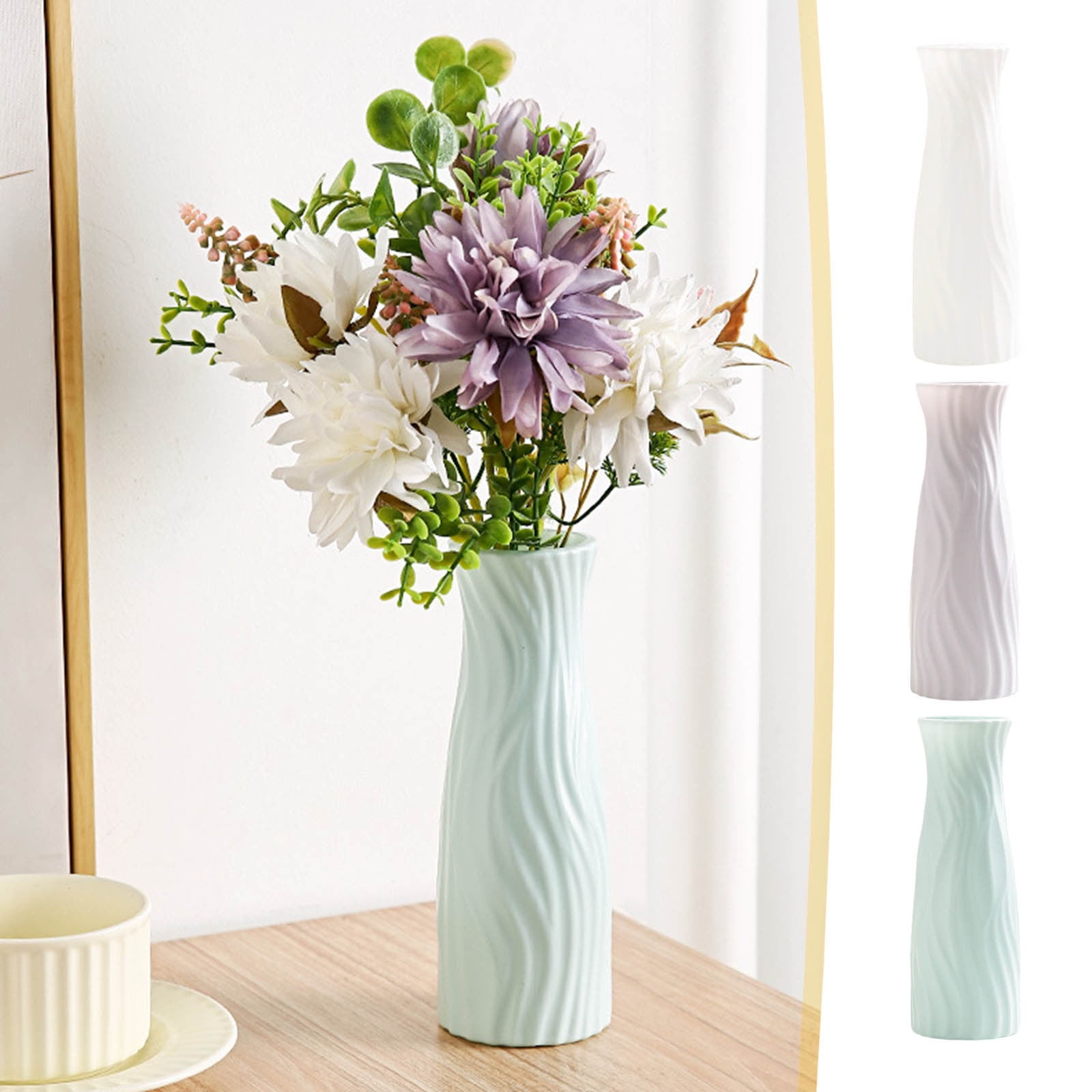 Dmlowu Vase Exquisite Flower Vase, Shatterproof Plastic Vases for ...