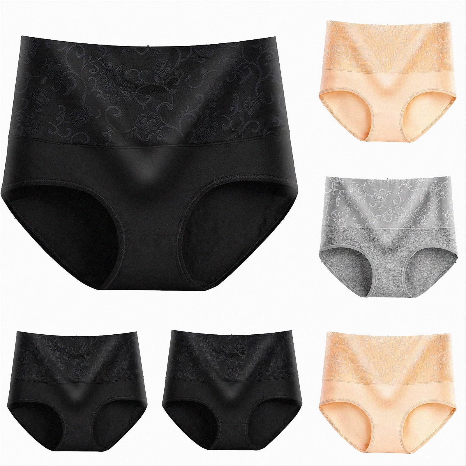 Dmsael 5 Pack Underwear Tummy Control High Waisted Underwear for Women ...