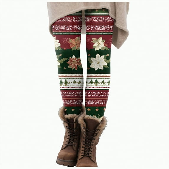 Dmsael Christmas Pants for Women Christmas Leggings for Women Plus Size ...