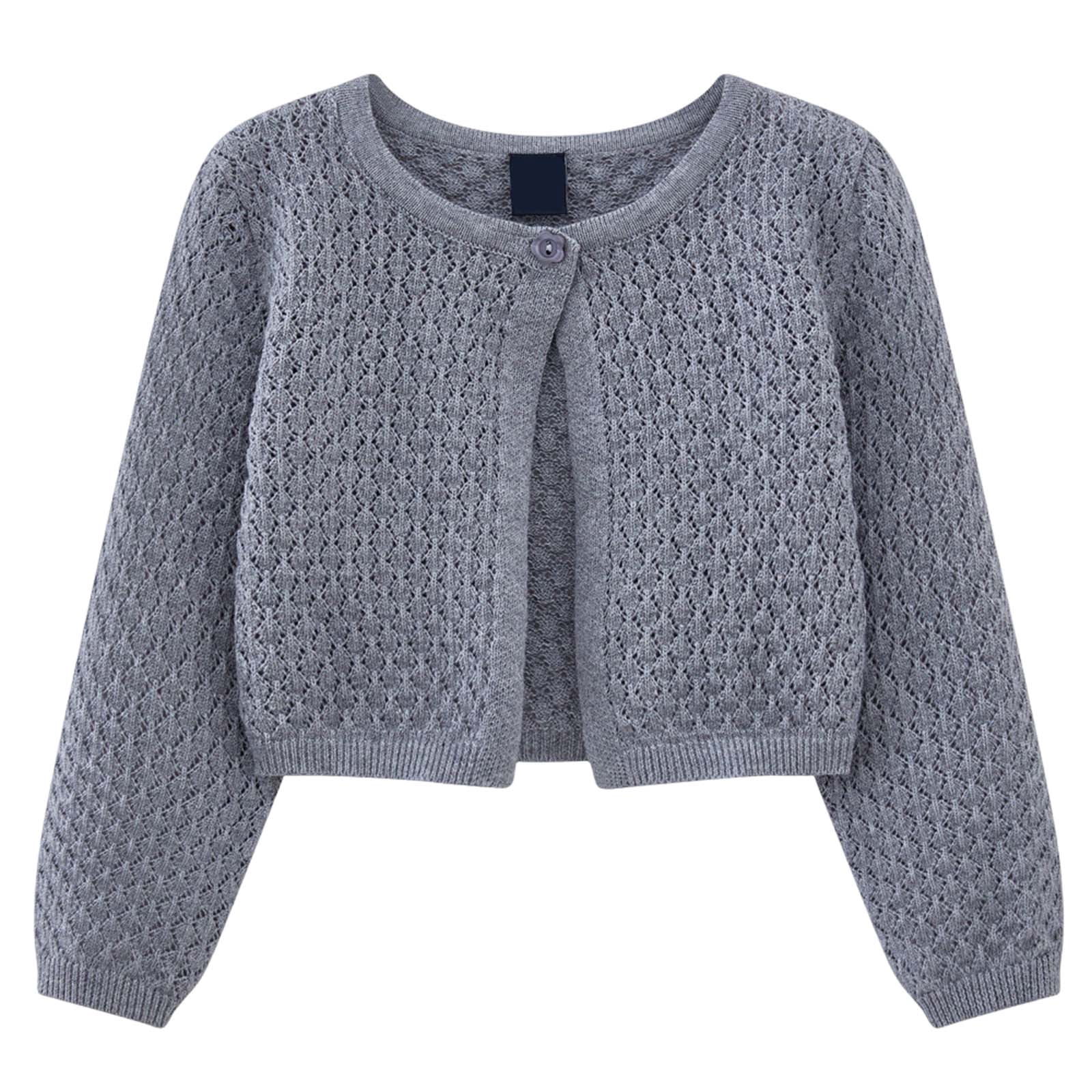 Dmsael Girl School Uniform Girls' School Uniform Basic Cardigan Sweater ...