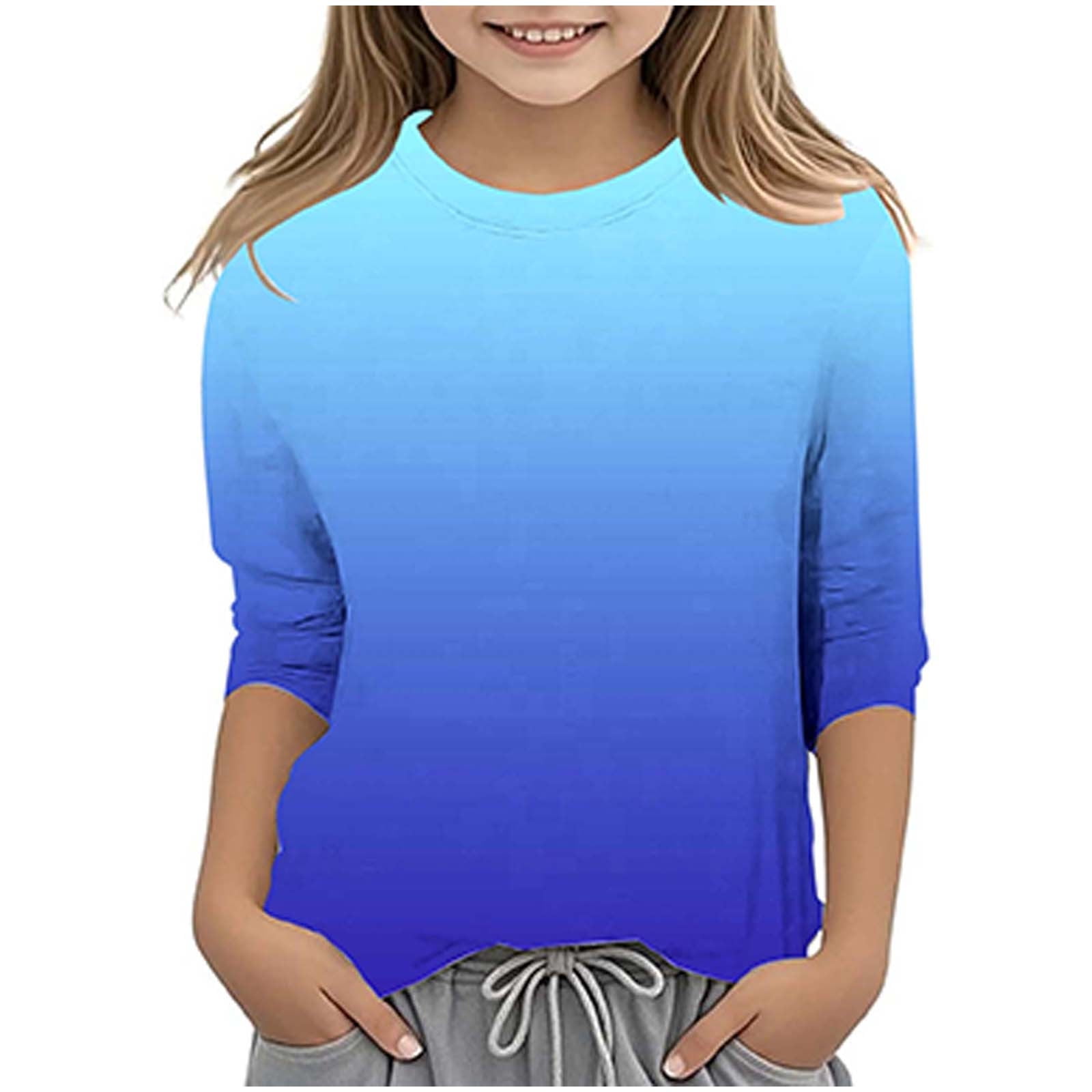 Dmsael Girls Cotton Shirts Cotton Girls Long Sleeve Shirts Toddler Soft ...