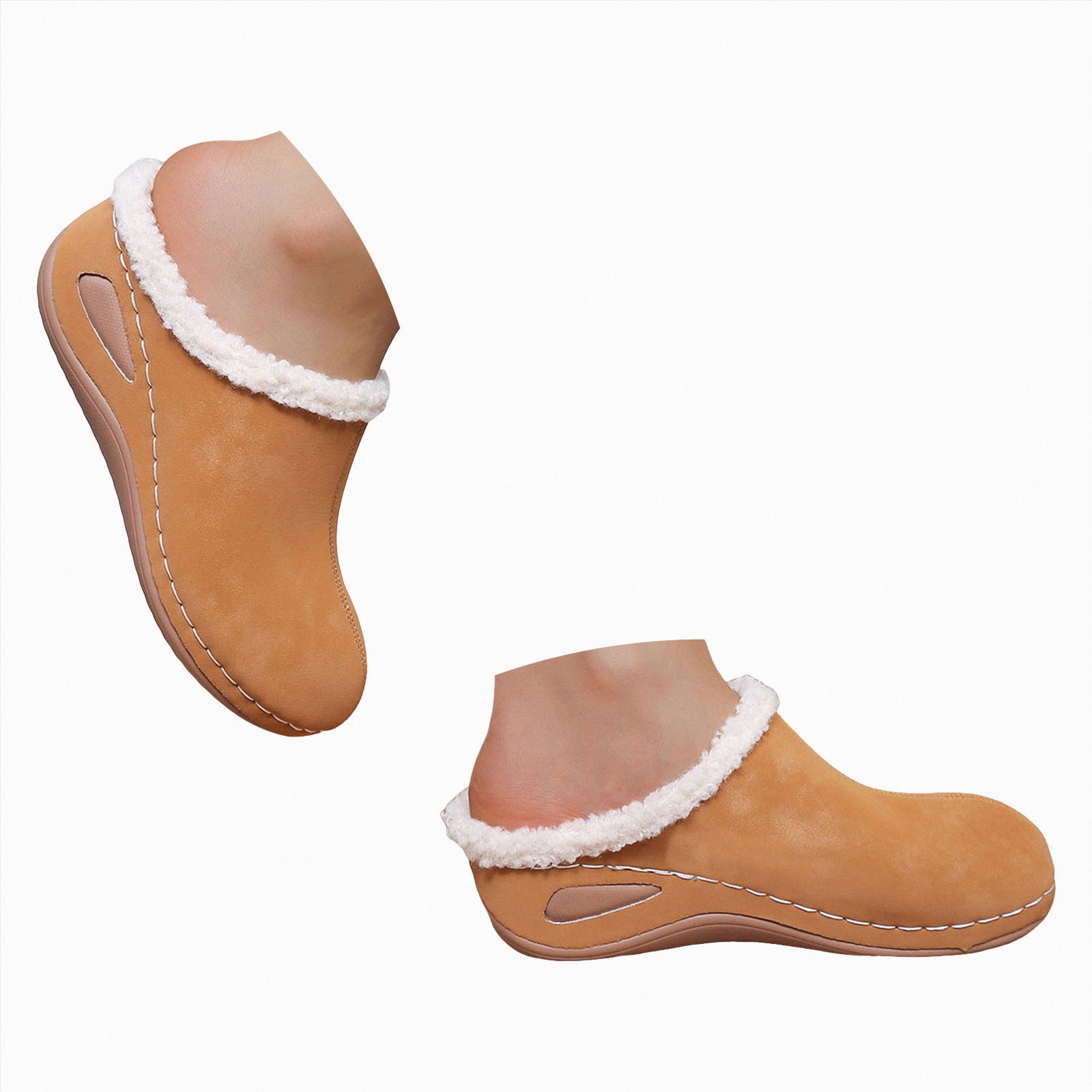 Dmsael Womens Slip On Slippers omen's Knit Memory Foam Slippers Warm ...