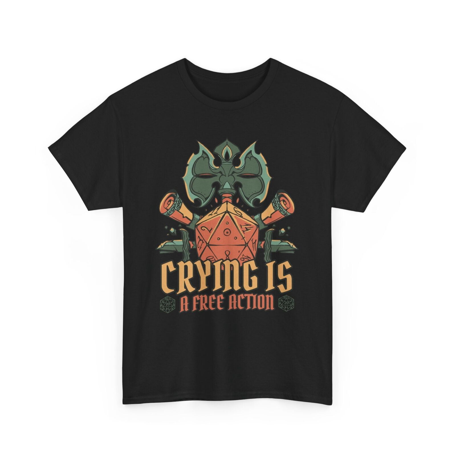 DnD Crying Is A Free Action Funny Fantasy Tabletop Gaming Graphic T ...