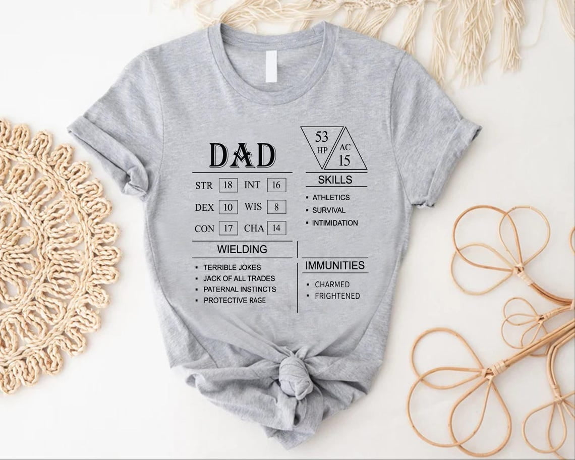 DnD Dad Shirt Block,Awesome Dungeon Daddy DnD Shirt,Dungeons and ...