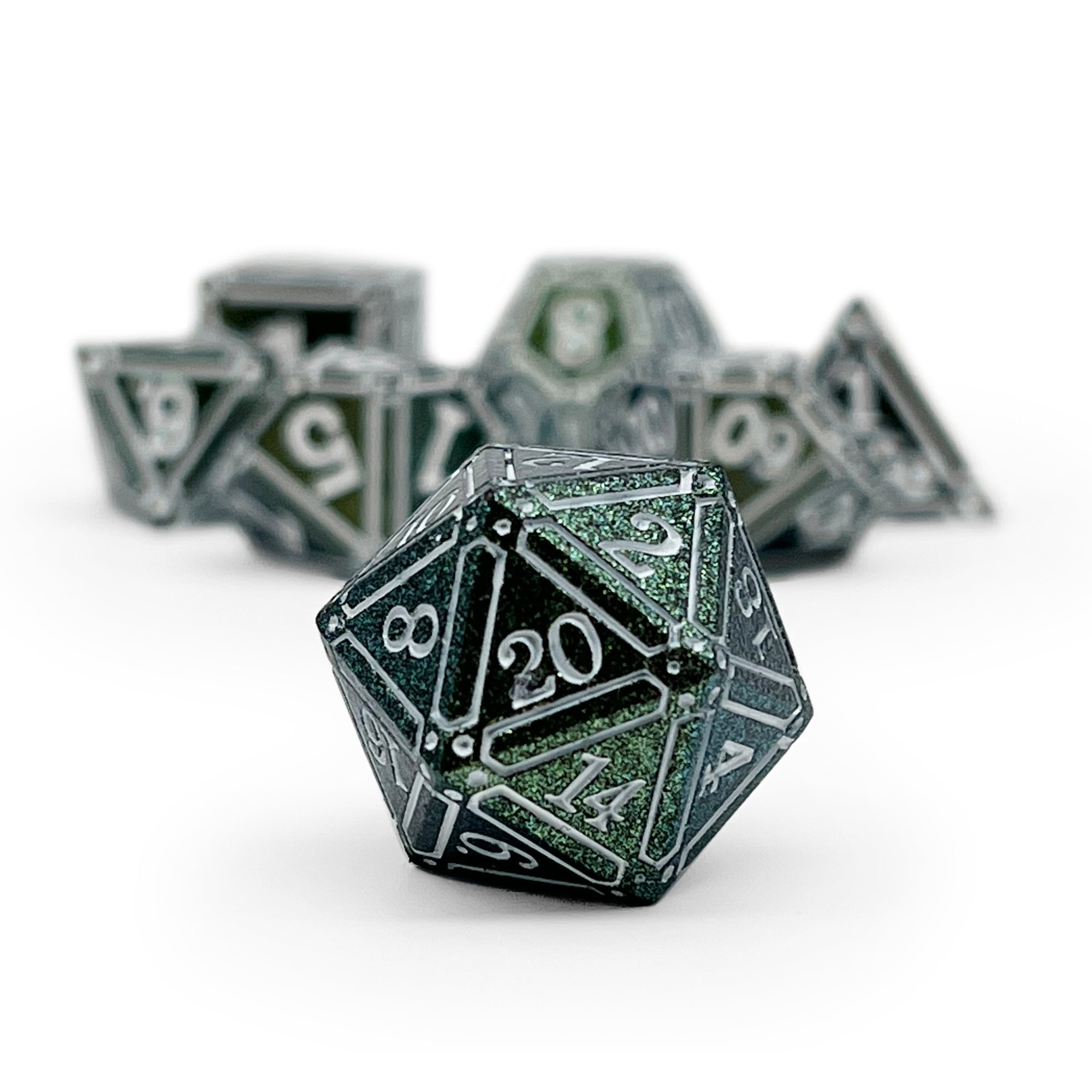 DnD Dice | Ironworks - Necromancer Spellbook 7 Piece RPG set Alloy Dice ...