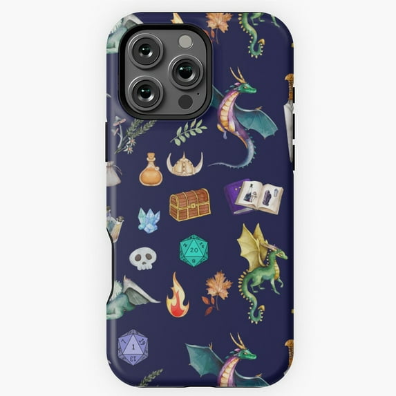 DnD Dice Skeleton Head Loot Potion Sword Phone Case for iPhone 16 15 14 ...