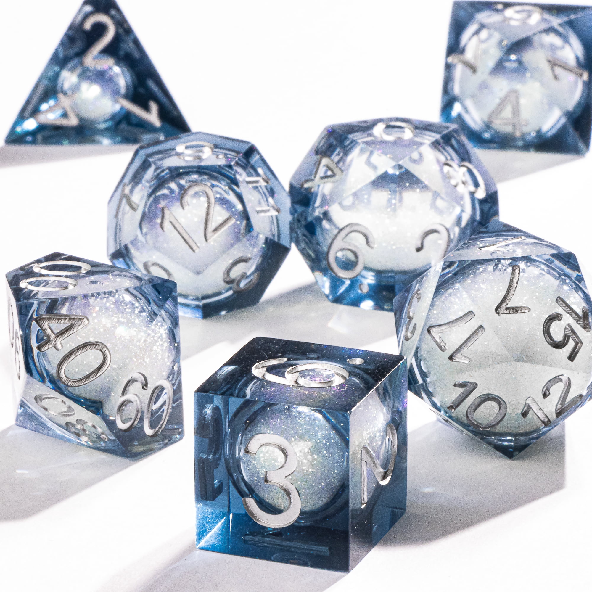 DnD Green Gold Foil Liquid Core Dice Polyhedral Dice Set for Dungeons ...