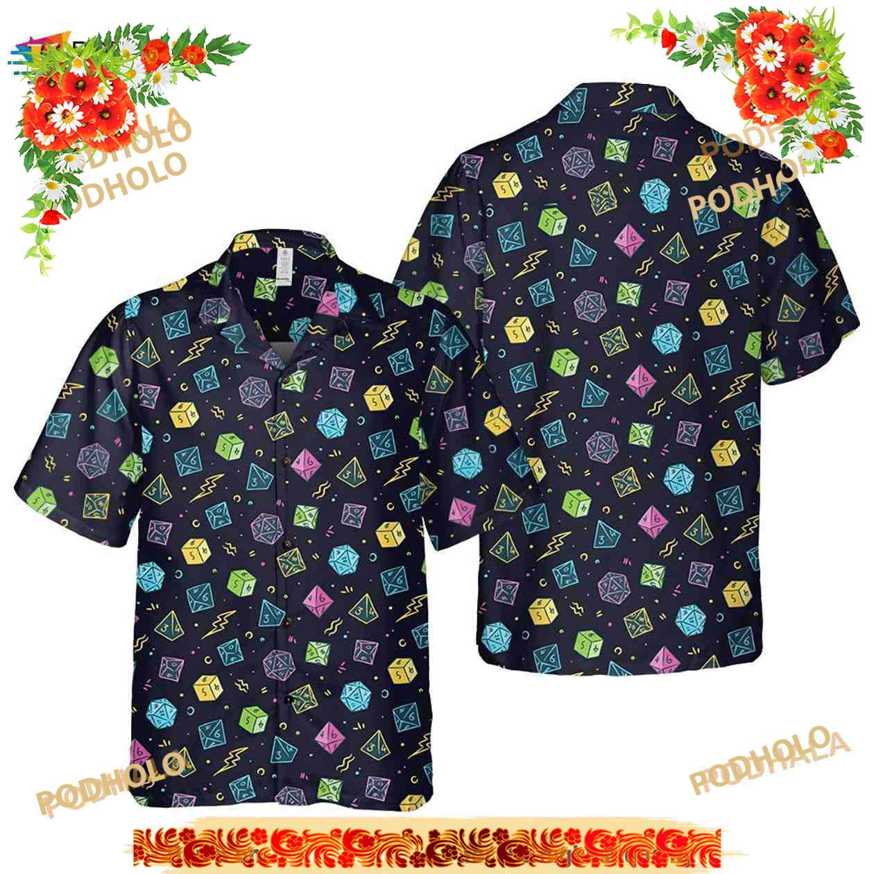 DnD Hawaiian Shirt, Dungeons and Dragons DnD Shirt, DM Gift, DnD Button ...