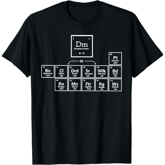 DnD periodic table T-Shirt Funny DnD periodic table Tee Shirt - Walmart.com