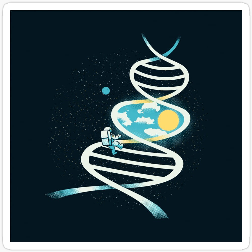 Dna Astronaut Science Window Sticker Phone Decal Water Bottle Stickers ...