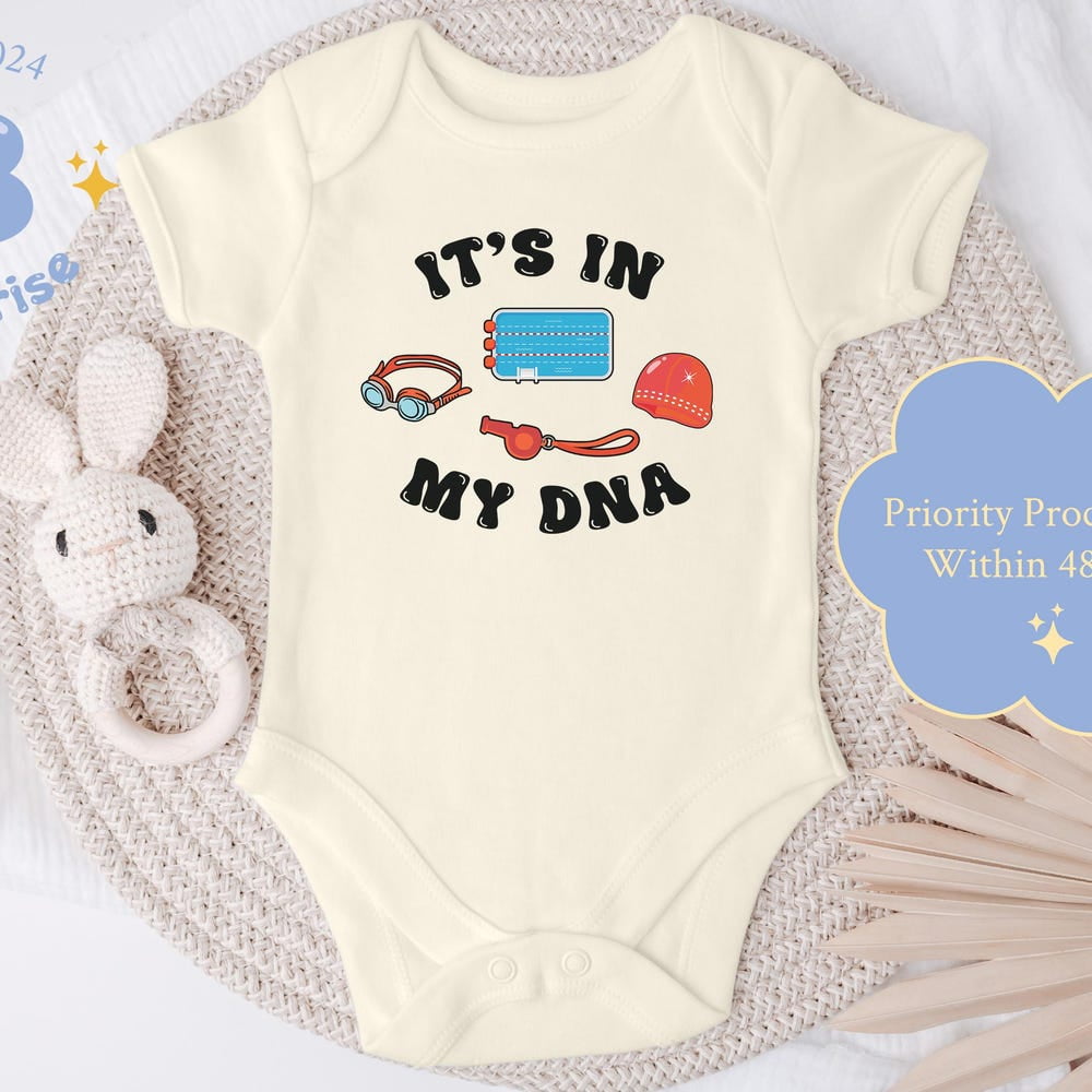 It'S In My Dna Bodysuit, Swimming Themed Baby Onesie, Future Swimmer ...