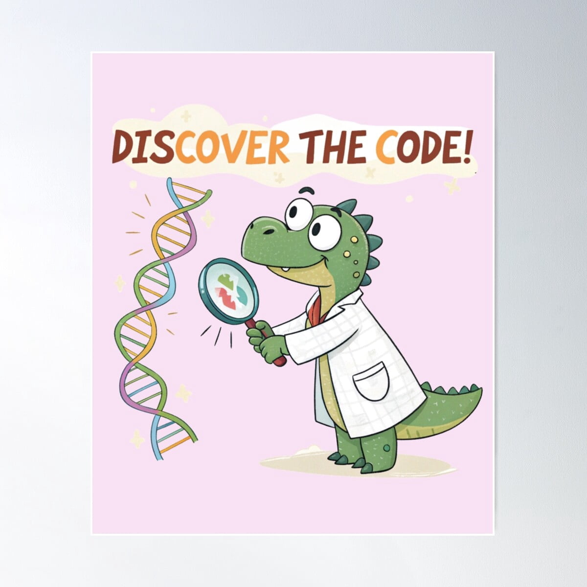 Dna Dino Discoverer Poster Wall Art, Modern Wall Decor For Living Room ...