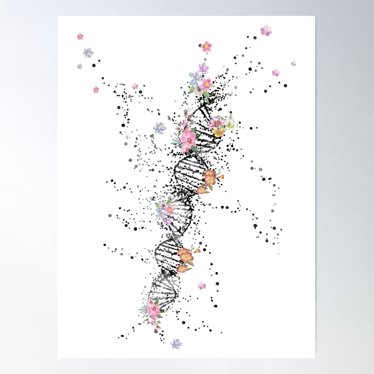 Dna Molecule, Watercolor Dna, Dna, Molecule Poster Wall Art, Modern ...
