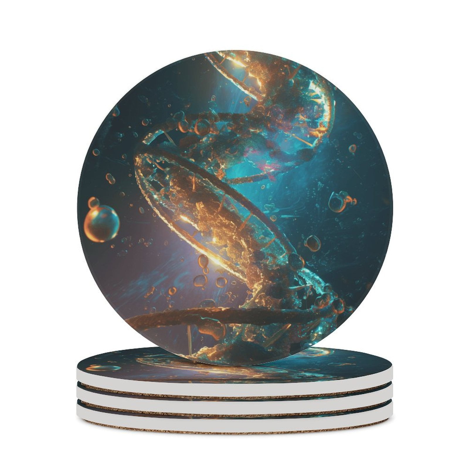 Dna Strand (1) Ceramic Coasters Absorbent Coasters for Drinks ...