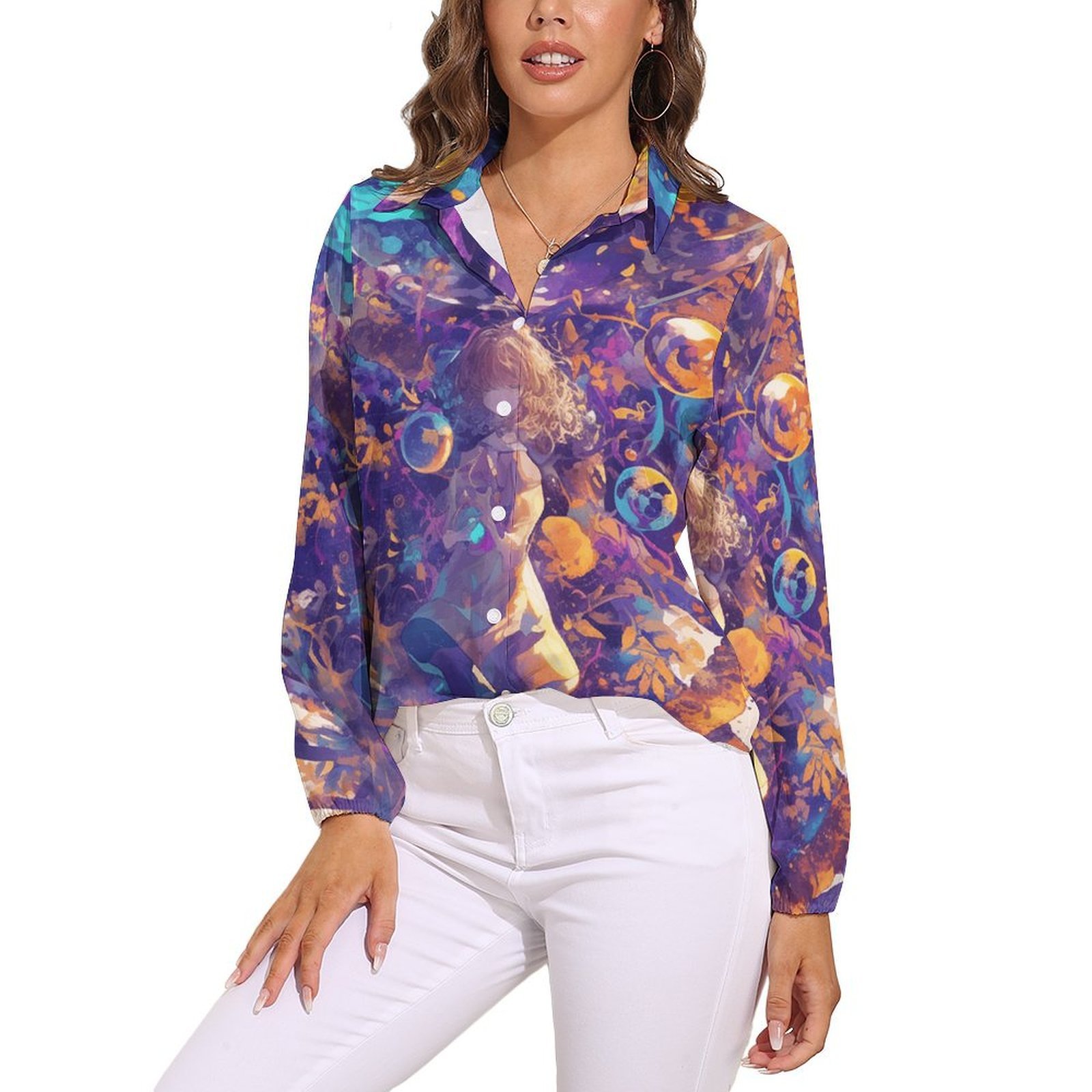 Dna Strand (2) Long Sleeve Blouse Woman Streetwear Casual Shirts Summer ...