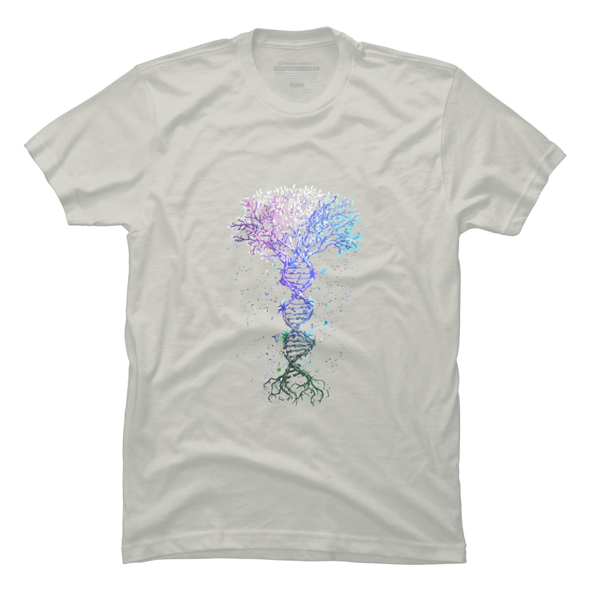 Dna Tree Life Earth Genetics Biologist Science Gift Mens Silver Cream ...
