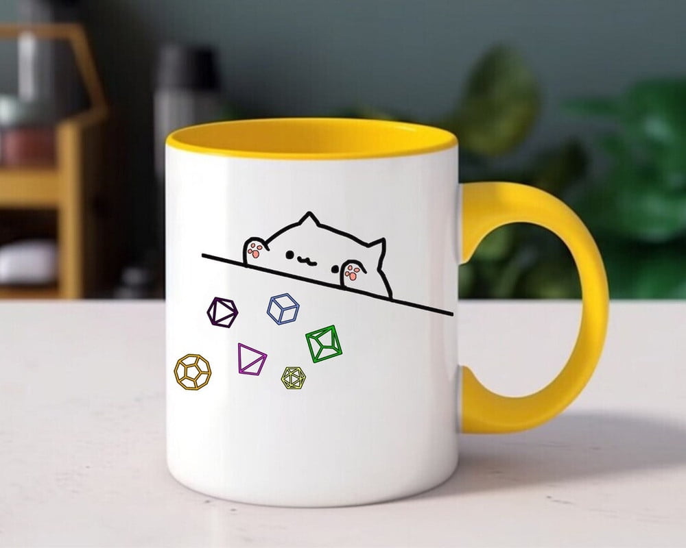 Dnd Cat Throwing Dice Mug, Role Playing Mug, Cat Lover Mug, Gamer Mug ...