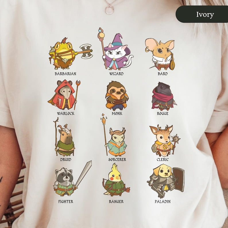 Dnd Class Shirt, Dungeon Game Shirt, Dnd Tee, Tabletop Game Shirt ...