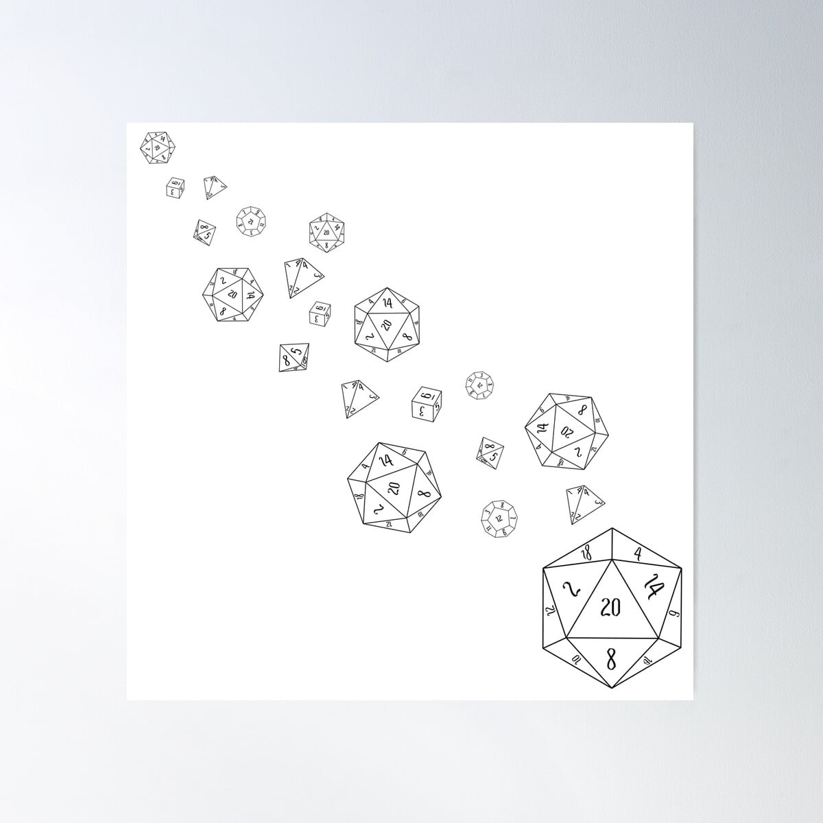 Dnd Dice Poster Wall Art, Modern Wall Decor For Living Room Bedroom ...