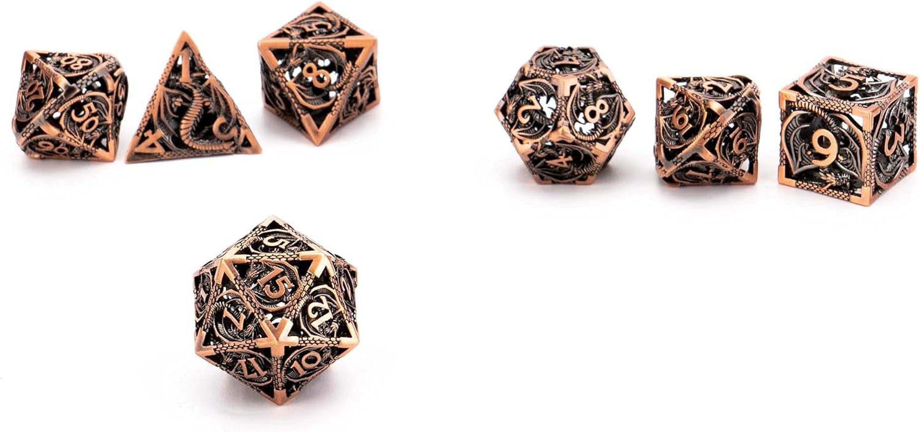 Dnd Dragon Hollow Metal Polyhedral Dice Set D&D Rpg Suitable For ...
