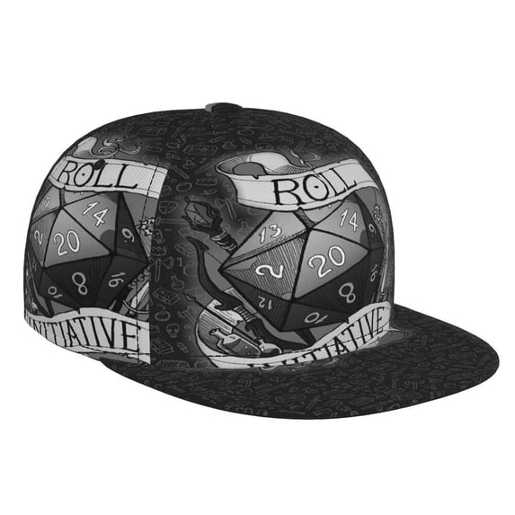 Dnd Dungeons and Dragons Adjustable Flat Brim Baseball Cap Snapback Hat ...