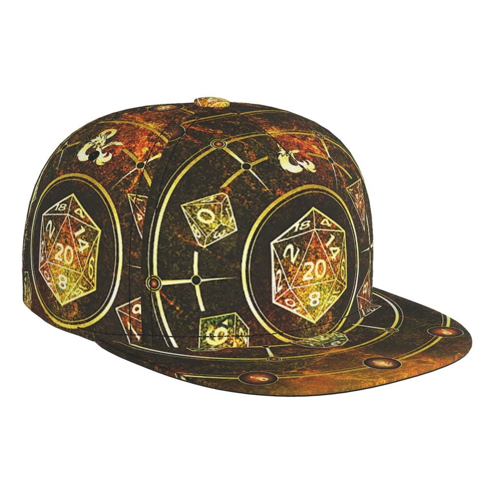 Dnd Dungeons and Dragons Adjustable Flat Brim Baseball Cap Snapback Hat ...