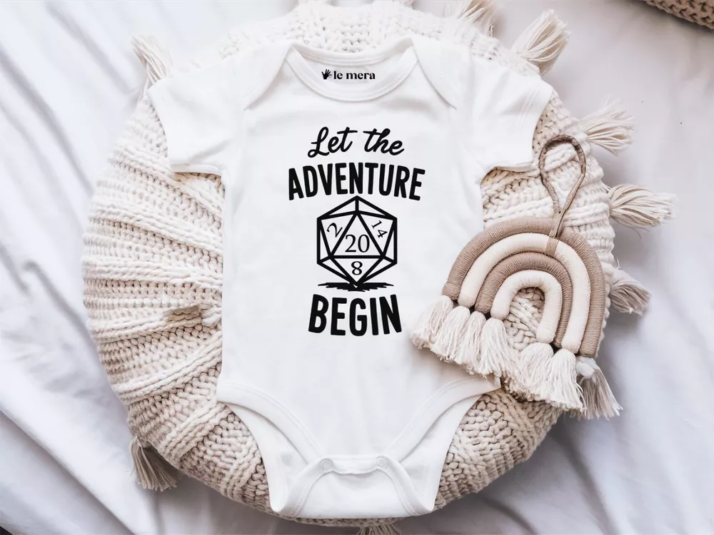 Dnd Let The Adventure Begin Baby Vest, Dungeon And Dragons, Baby ...
