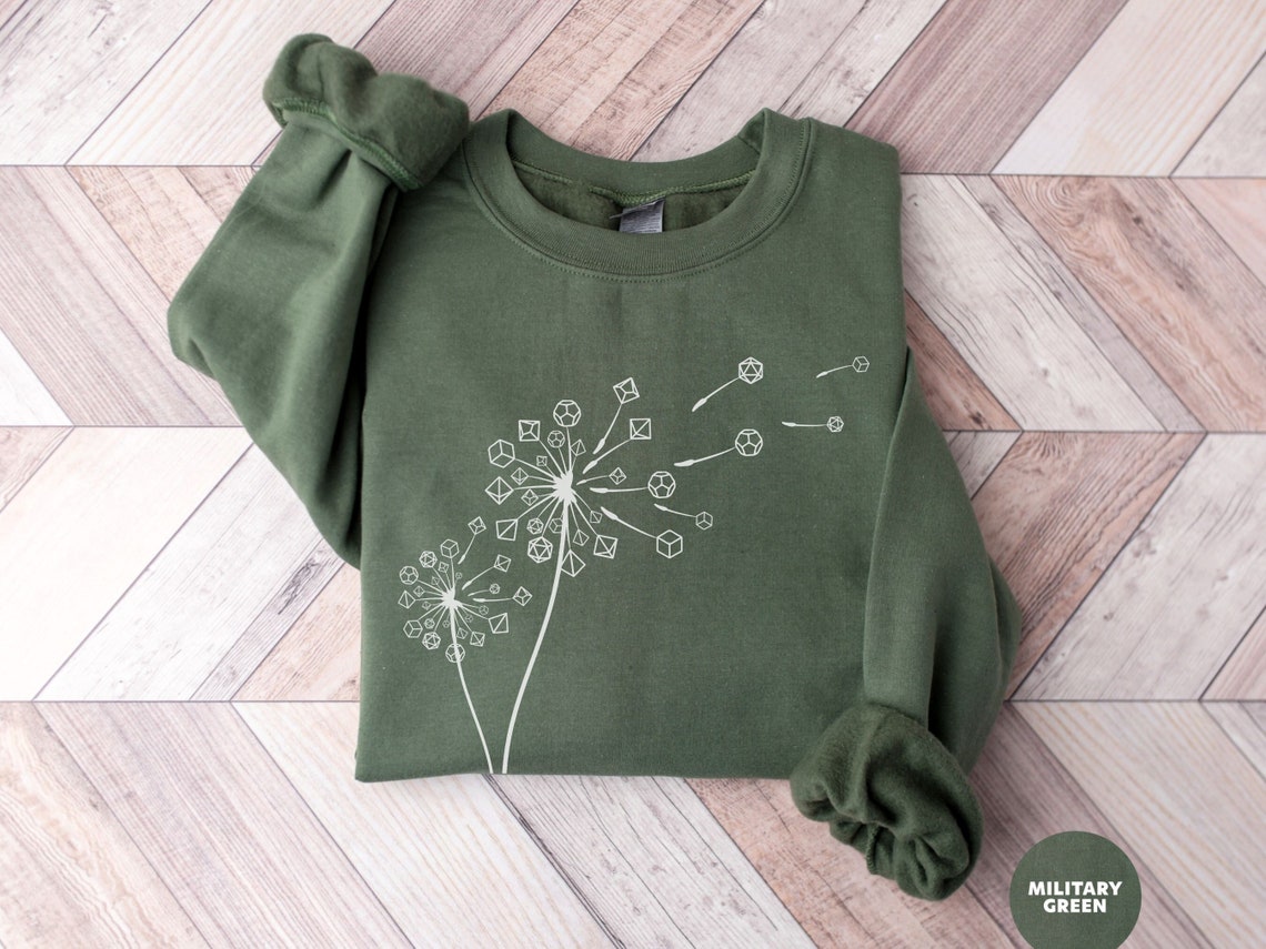 Dnd T Shirts, Dungeon Master Sweatshirt, Dandelion Flower Dice, Dnd Dm ...