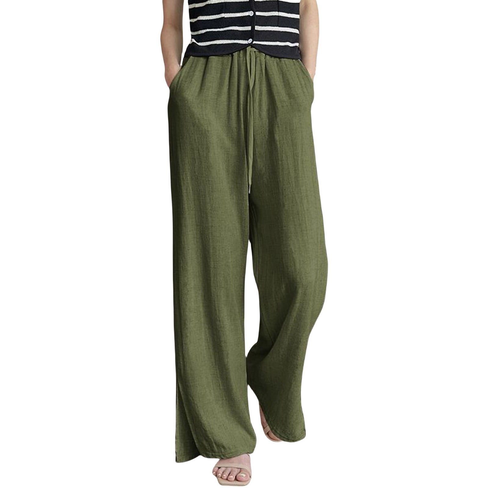 Dndif Clearance Flowy Pants for Women Women Wide Leg Pants Loose Flowy ...