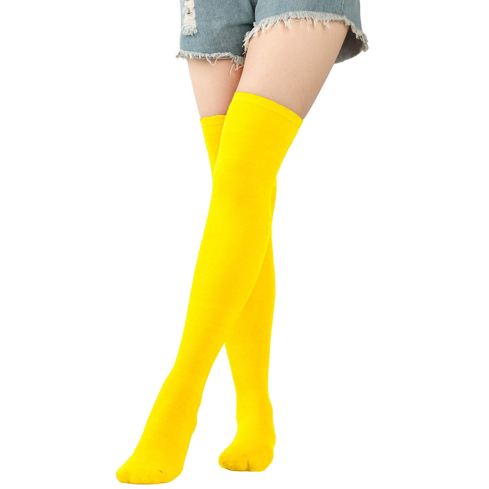 Dndif Clearance! Womens Long Socks Pure Color Socks Thigh High Socks ...