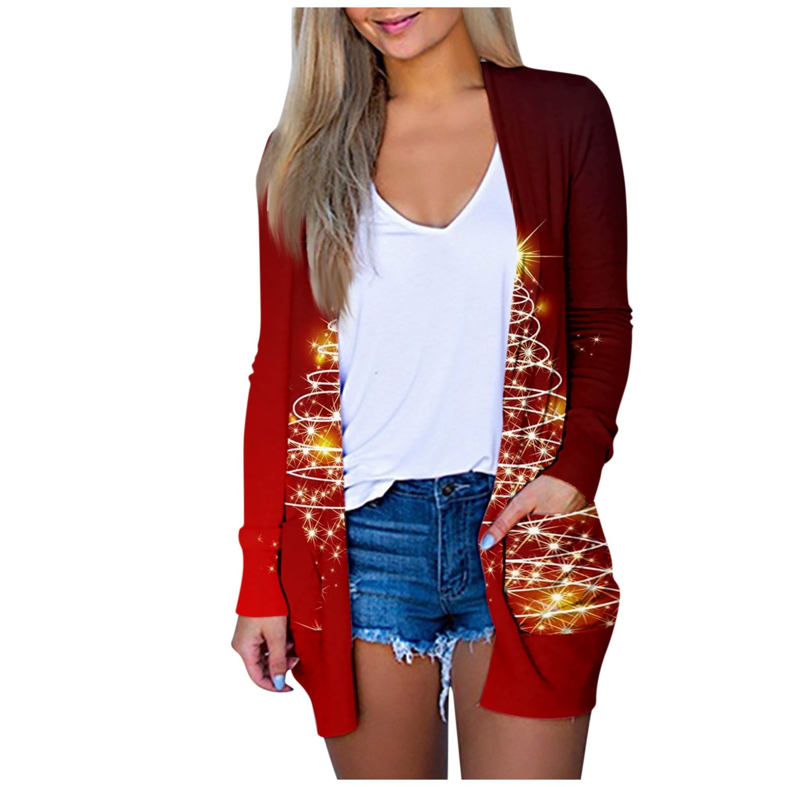Dndkilg Cardigan Christmas Women Christmas Snowflake with Pockets Funny ... Dndkilg Cardigan Christmas Women Christmas Snowflake with Pockets Funny ...