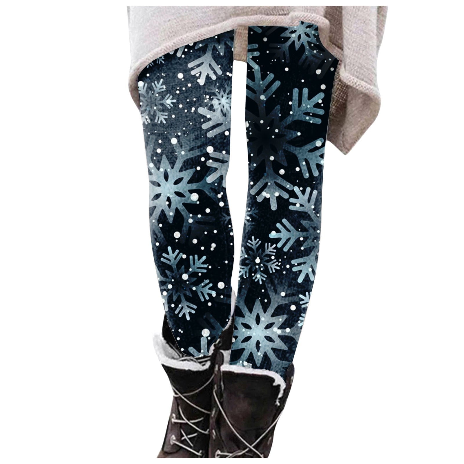 Dndkilg Christmas Yoga Pants Snowflake Holiday Workout High Waisted ...