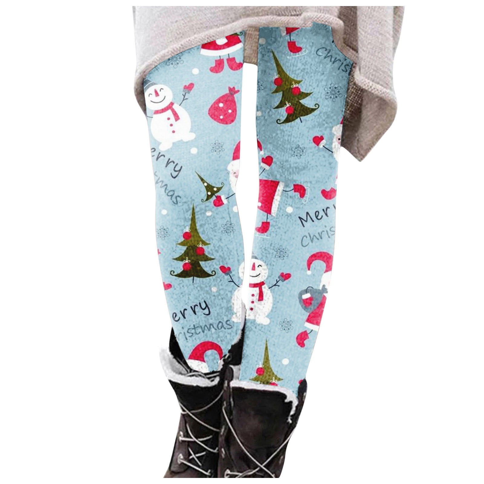 Dndkilg Christmas Yoga Pants Snowflake Holiday Workout High Waisted ...