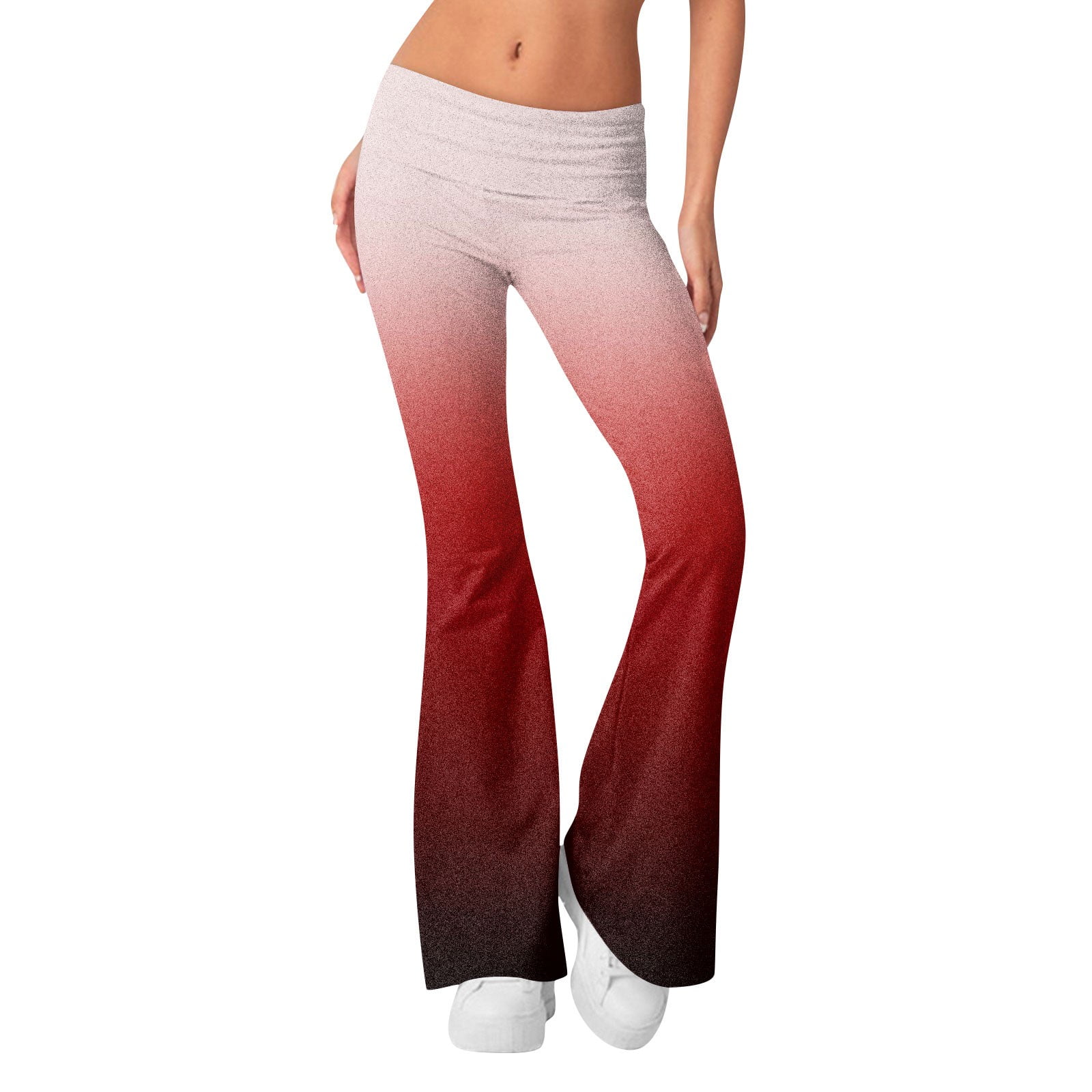 Dndkilg Flare Leggings for Women Tie Dye Low Waist Bootcut Wide Leg ...