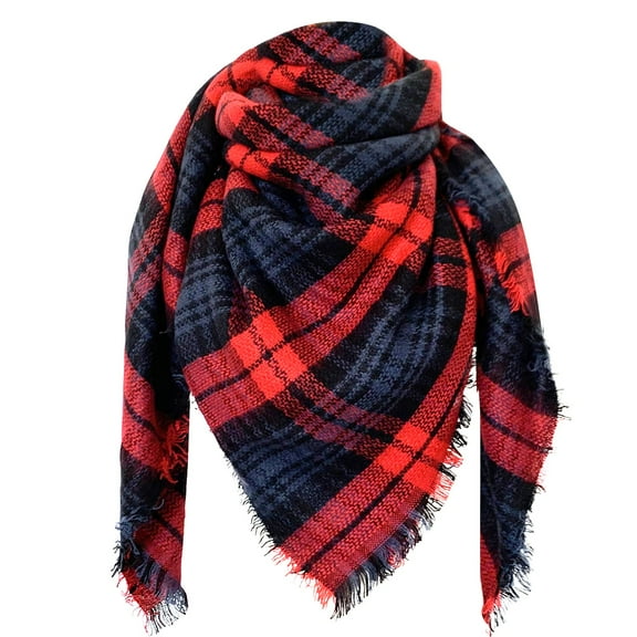 Blue Scarf for Women Wool Feel Scarf Warm Soft Lightweight Scottish ...