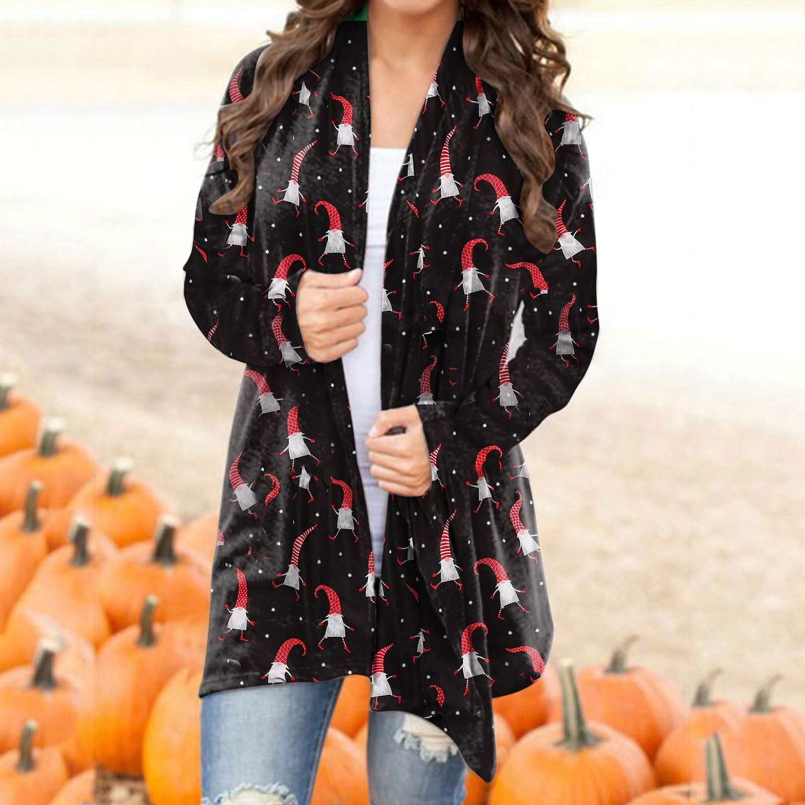 Dndkilg Womens Cardigan for Christmas Christmas Snowman Lightweight Funny Womens Plus Christmas ...