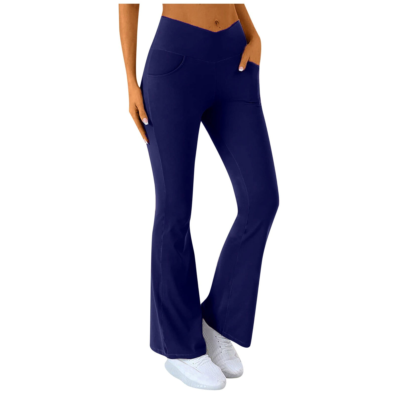 Dndkilg Womens Crossover Flare Leggings Crossover Yoga Pants High