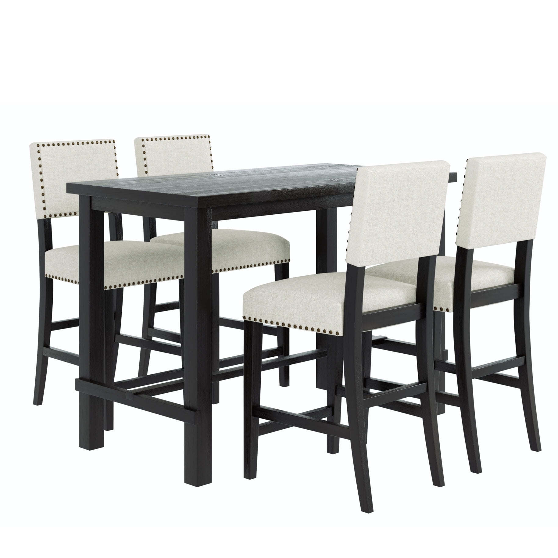 Dning Room Table Set, 4 Chair Dining Table Set Classic Elegant Table ...