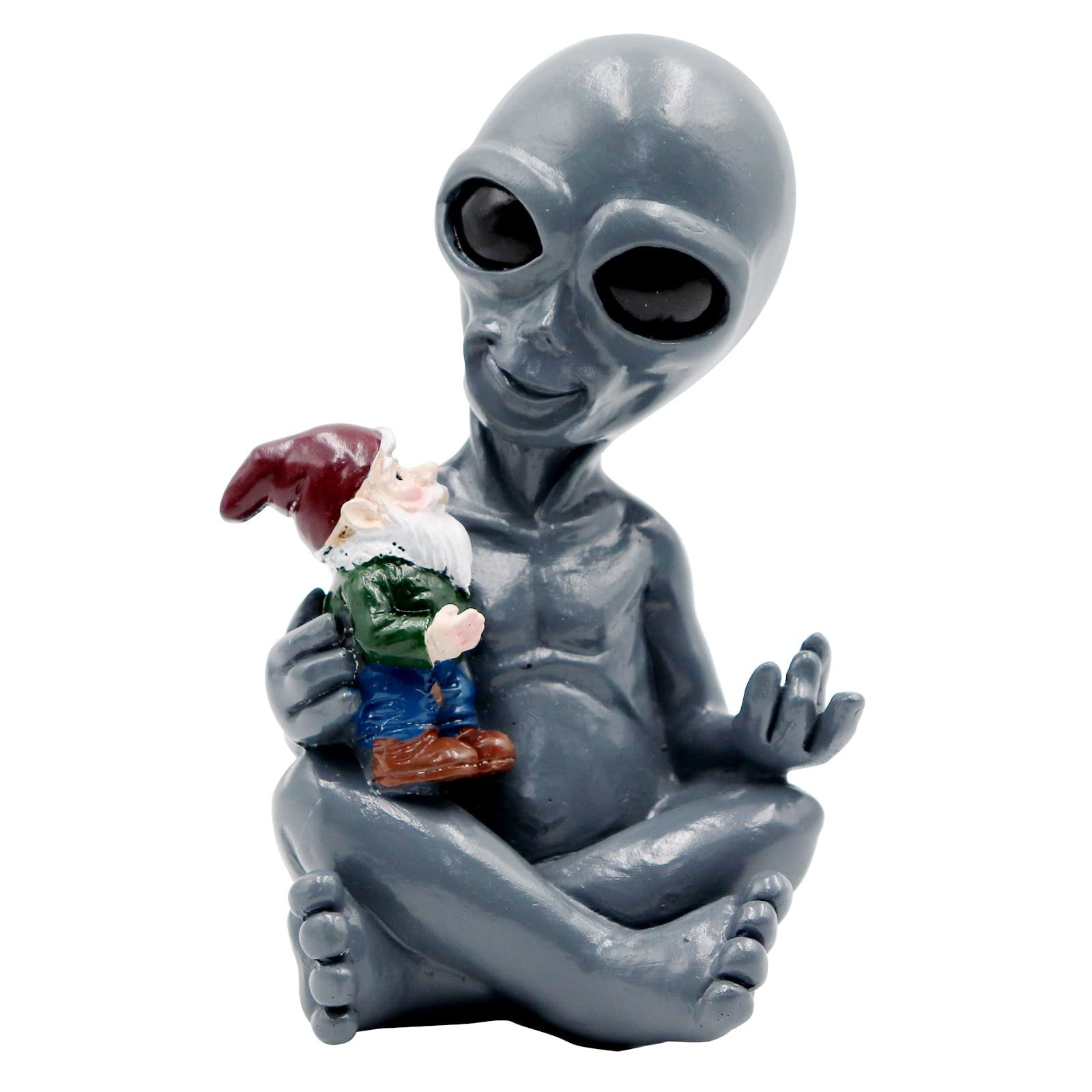 Dnoifne Alien Hugging Gnome Garden Decoration Statue, Resin Alien Dwarf ...