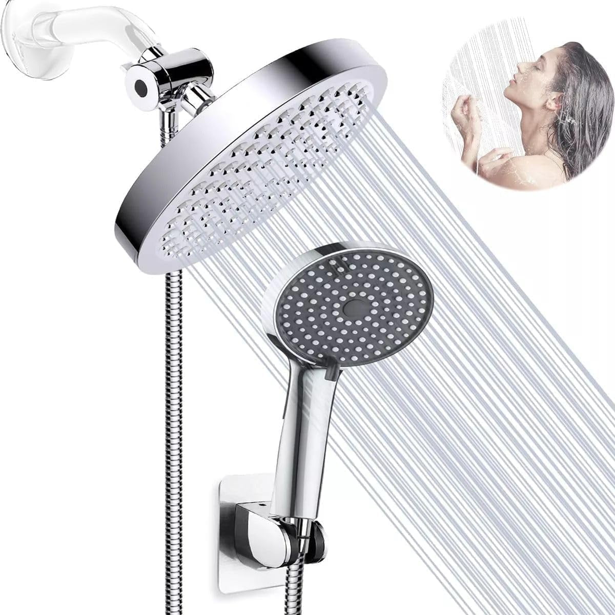 DnxnIaIfy Shower Head, Shower Head with Handheld High Pressure Rain ...