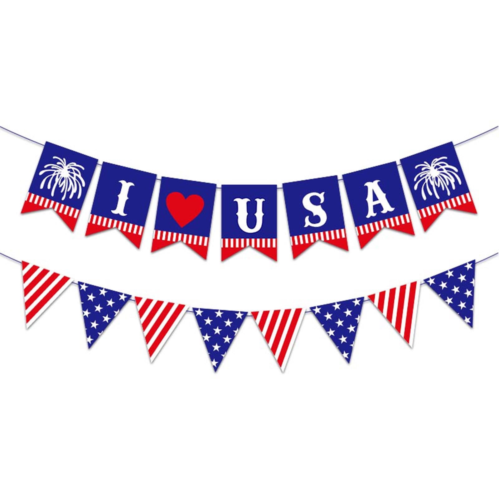 Dnyelq Promotion Sale 1set Pull Flag Fourth Of July Decorations Party