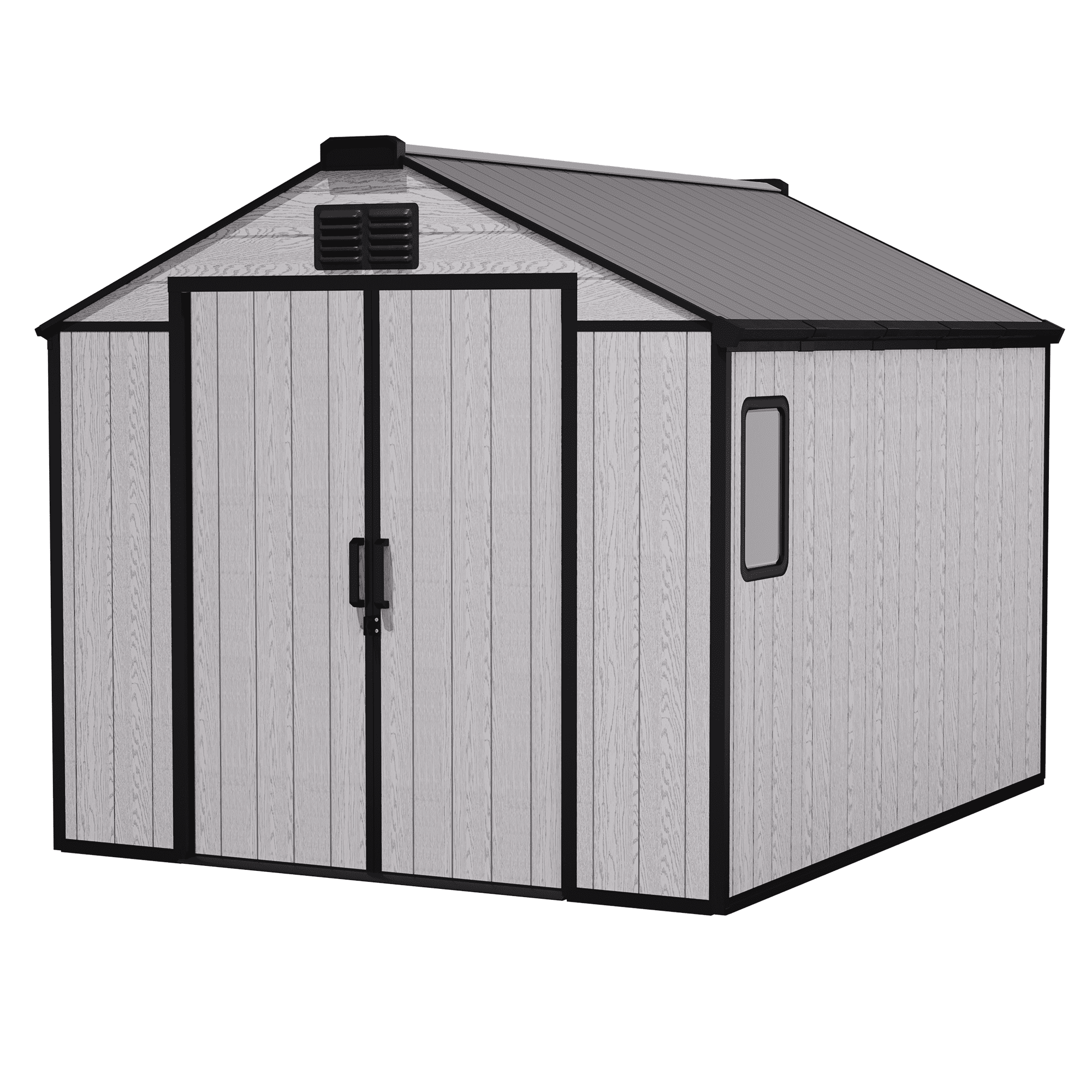 Dnyker 8 x 8 ft Resin Outdoor Storage Shed, All-Weather Plastic Garden ...