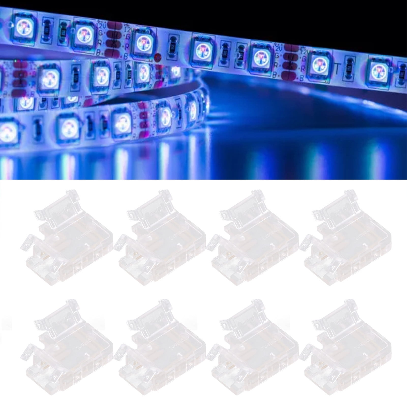 Dnzceghtig Strip Light Connector 2 Pin Solderless L Shape Seamless ...