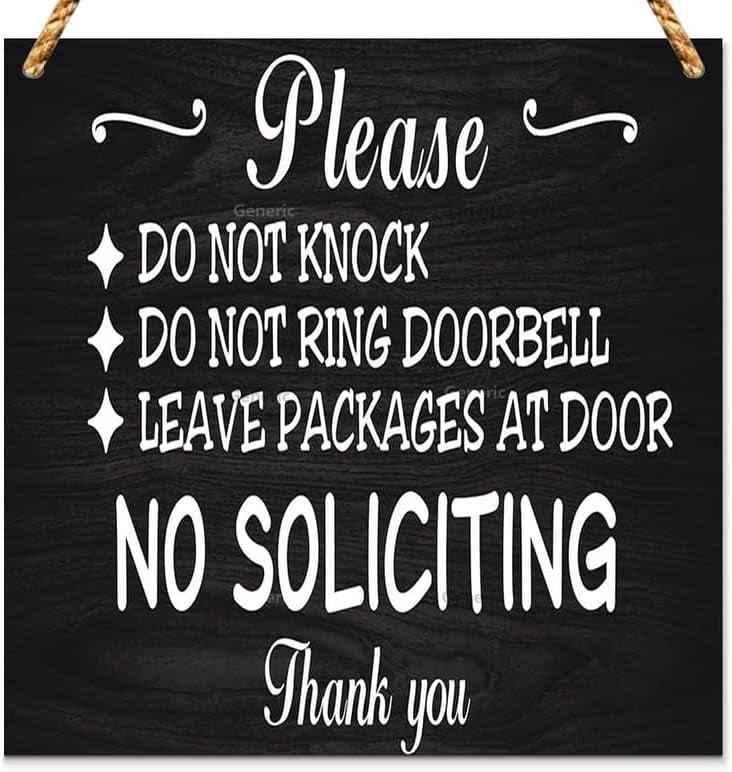 Do Not Disturb Door Hanger Sign Please Do Not Knock Or Ring Doorbell ...